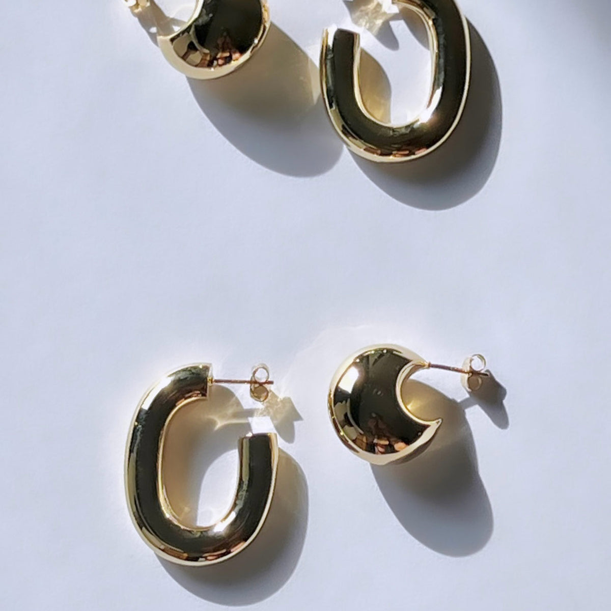 Cercei Ronda, Argint Aurit – OBSIDIAN | Jewelry With Intention