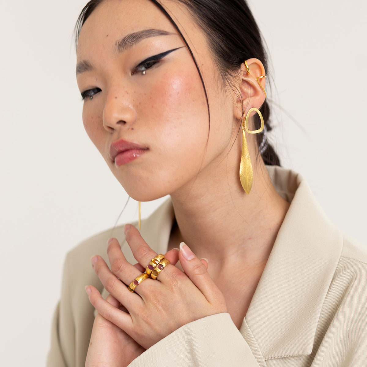 Versus Ring, Silver Gilt – OBSIDIAN | Jewelry With Intention