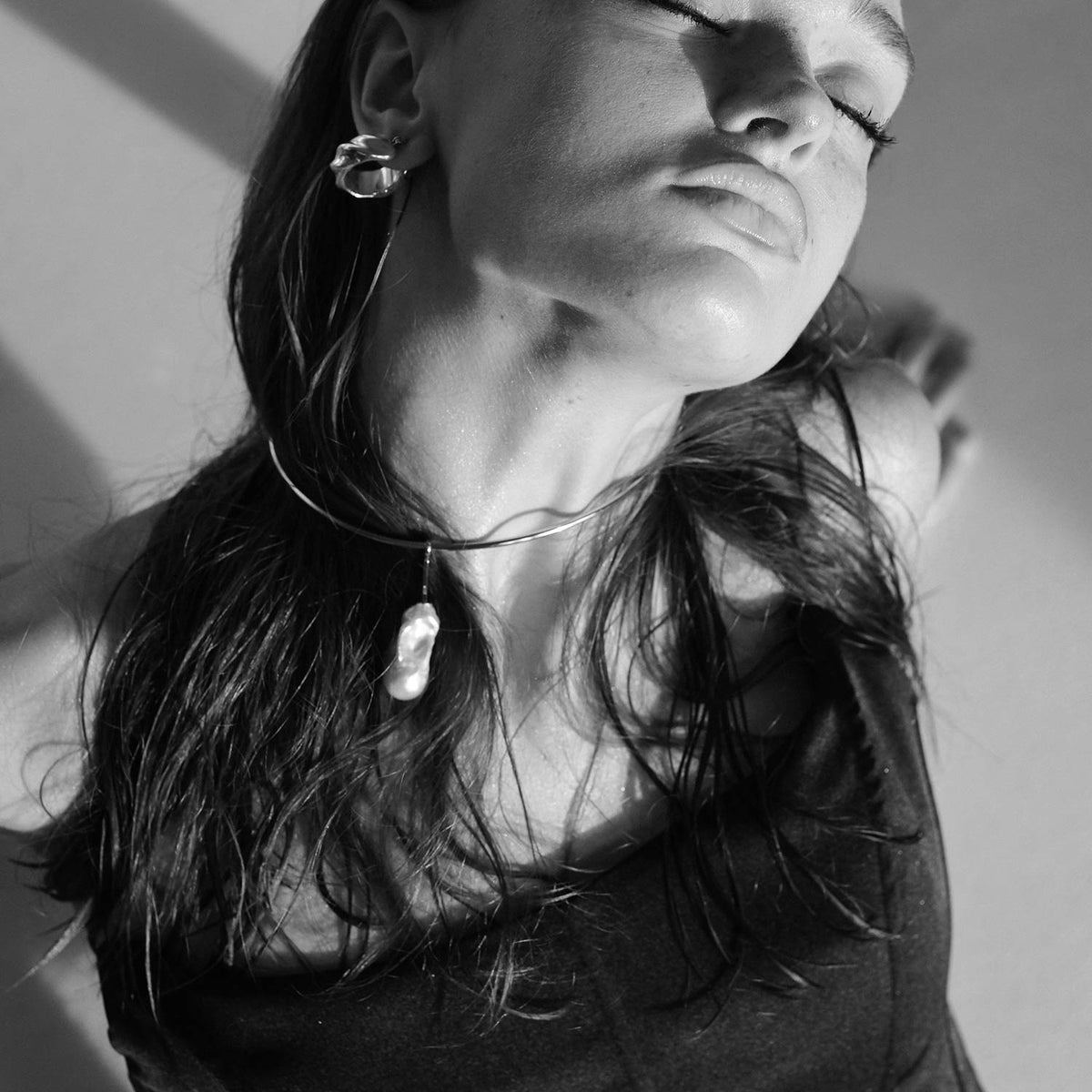 Cercei Ludic Hoops, Argint – OBSIDIAN | Jewelry With Intention