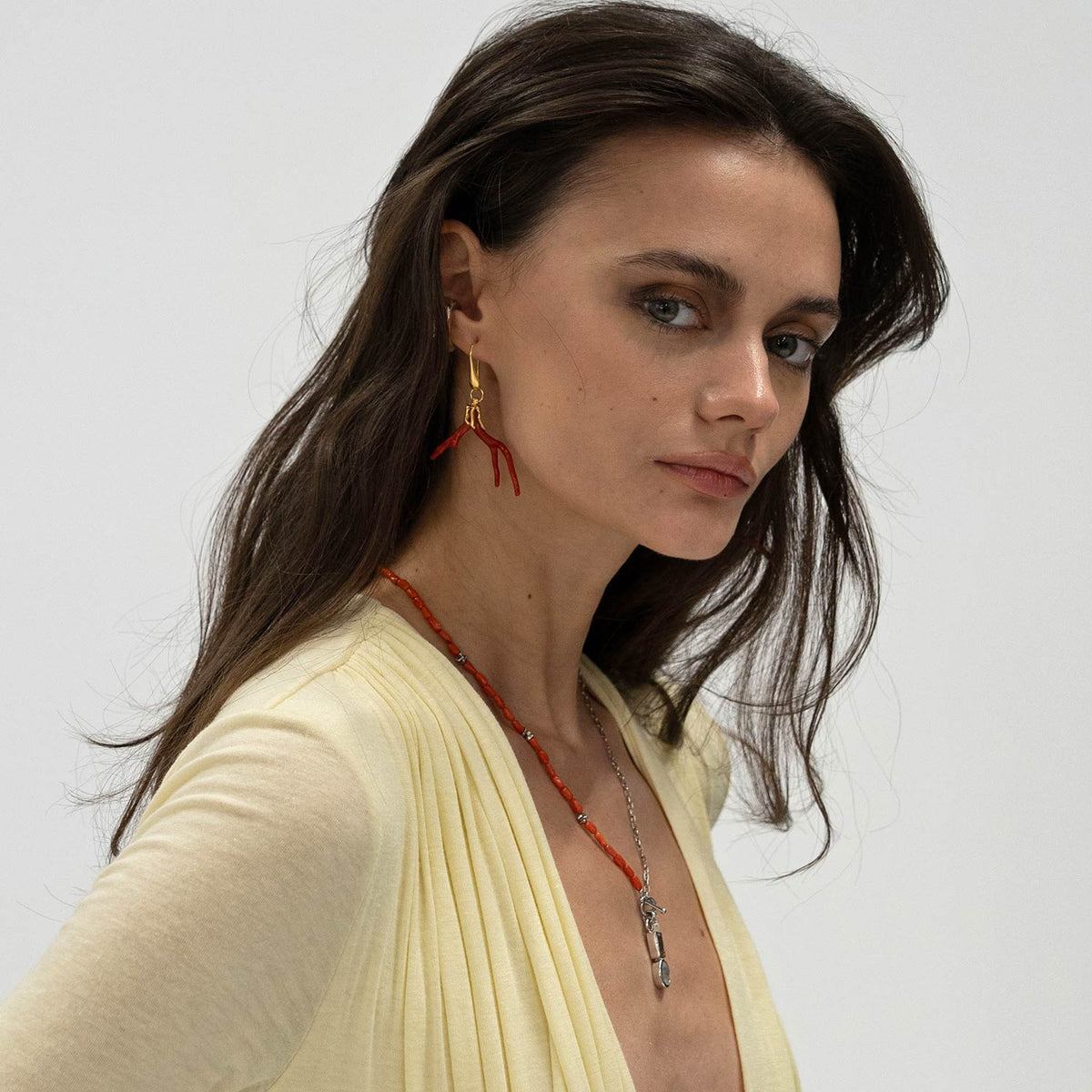 Colier Hera Coral, Argint – OBSIDIAN | Jewelry With Intention