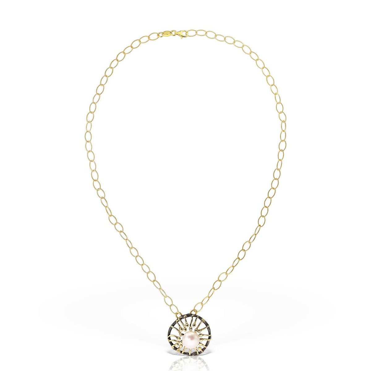 Colier Pearl Oblivion, Argint Aurit – OBSIDIAN | Jewelry With Intention