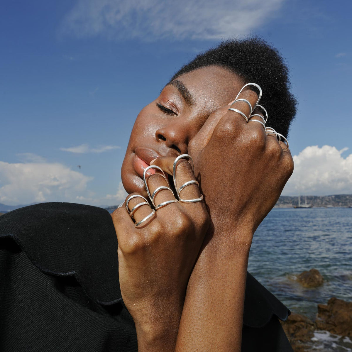 Inel Rebelion, Argint – OBSIDIAN | Jewelry With Intention