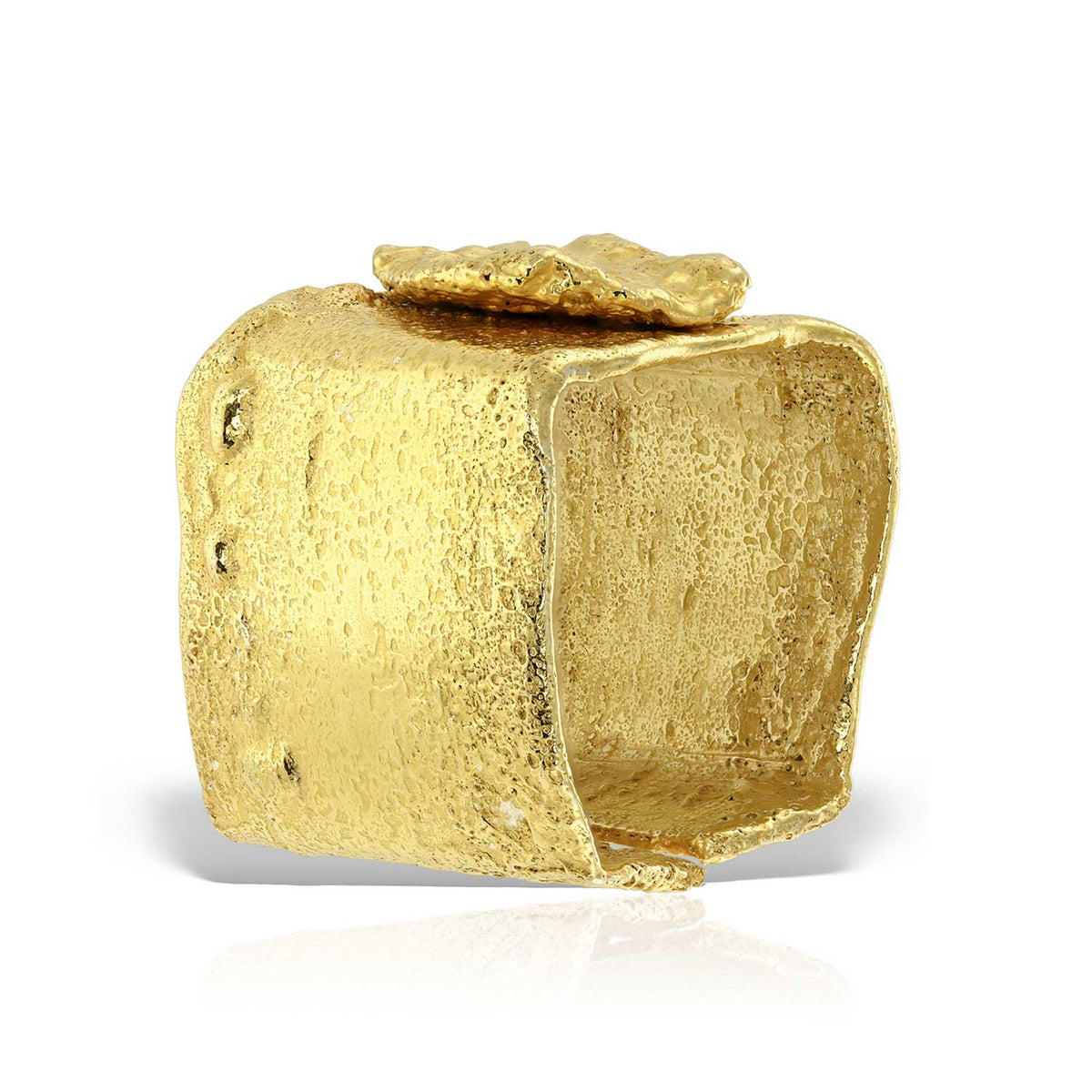 Inel Renfeld Brut, Argint Aurit – OBSIDIAN | Jewelry With Intention